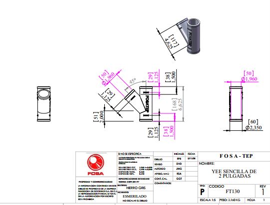 TUBERÍA Y CONEXIÓN SANITARIA Fo.Fo :: fosa